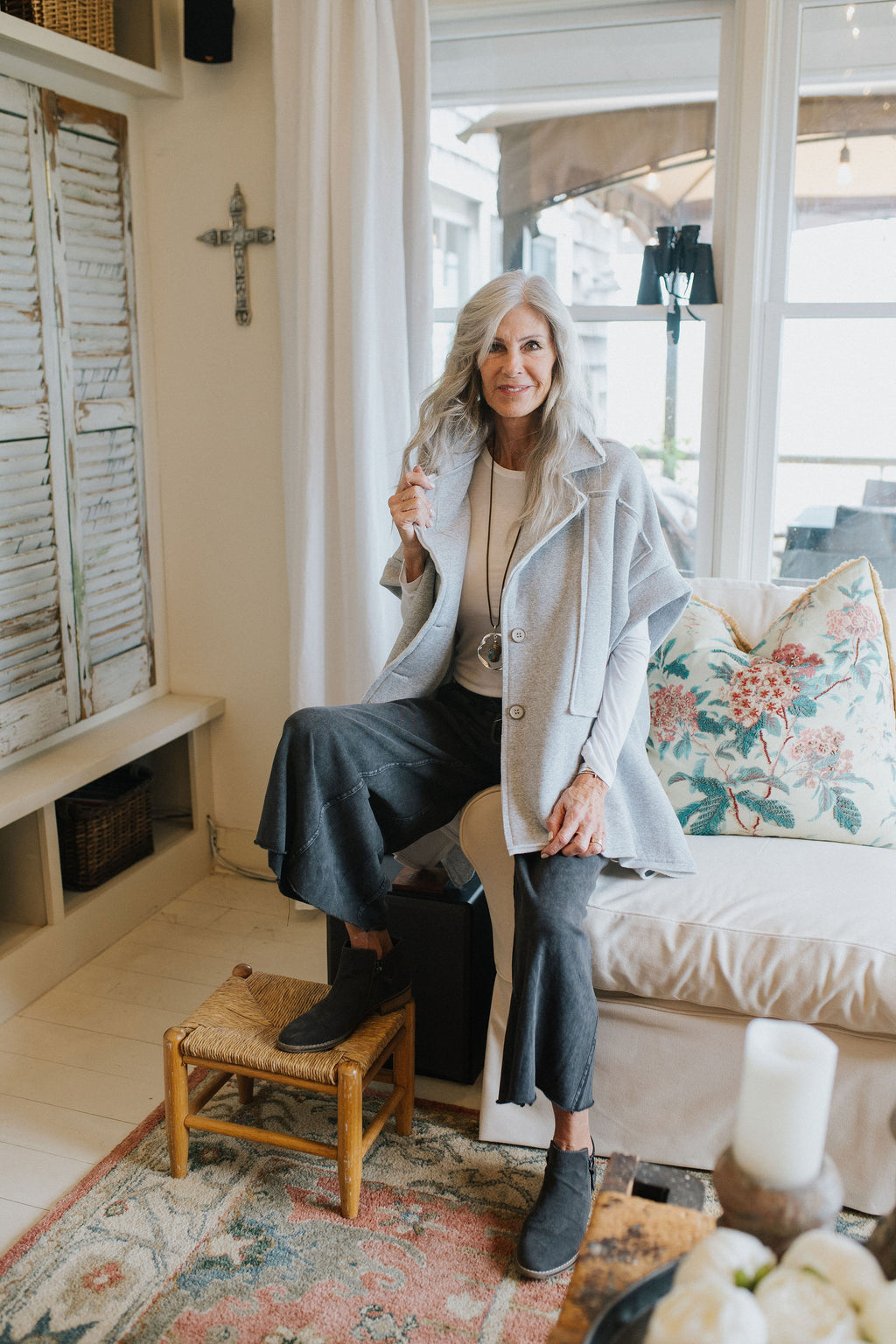 La Scala Swing Coat O/S – Water Lili